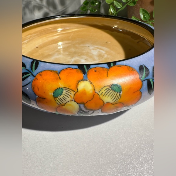Accents | Vintage Japanese Hand Painted Blue Lusterware Bowl Flowers ...